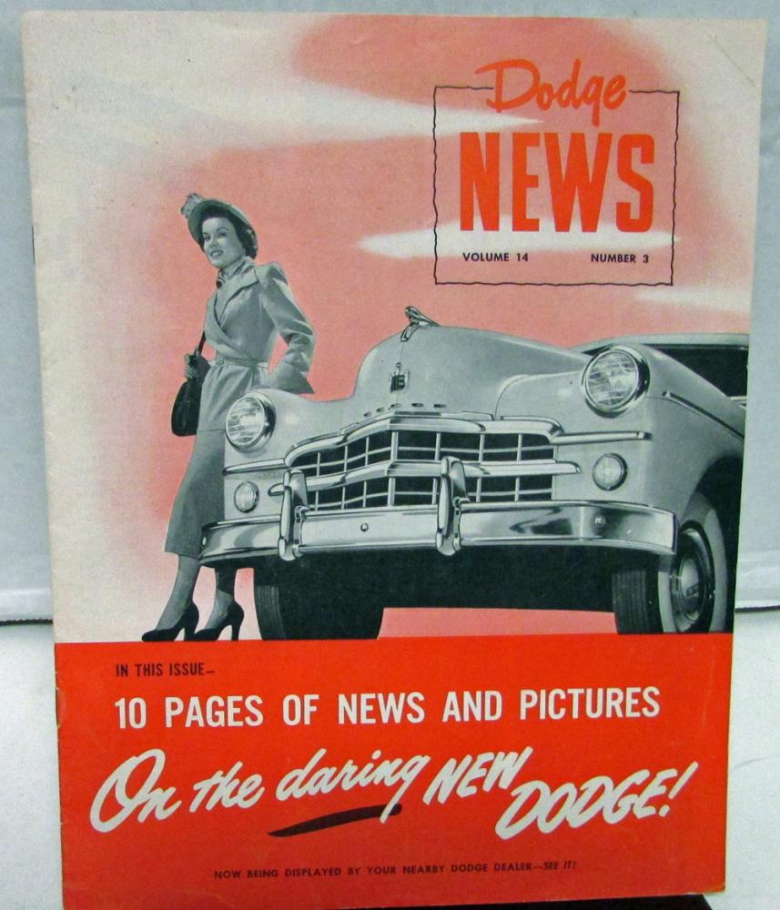1949 Dodge News Vol 14 No 3 Dealer Customer Magazine Daring New Dodge