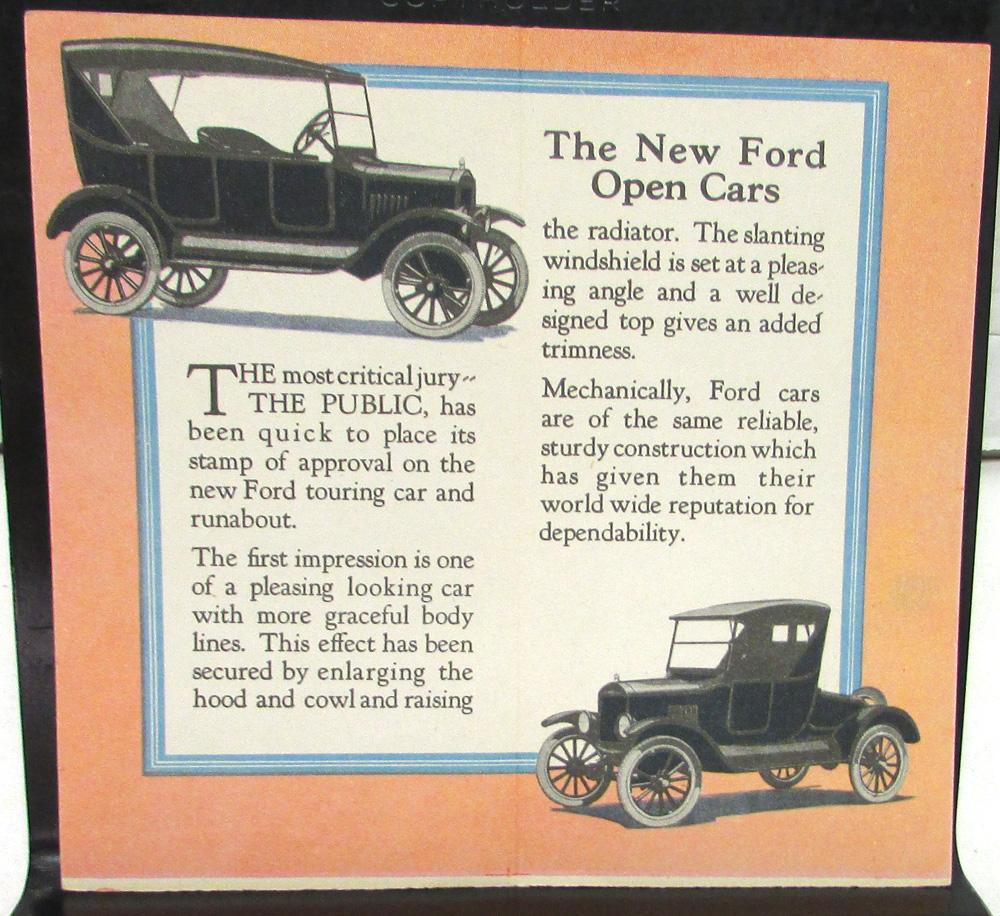 Original 1923 Ford Dealer Color Pocket Sales Brochure Touring New Ford ...