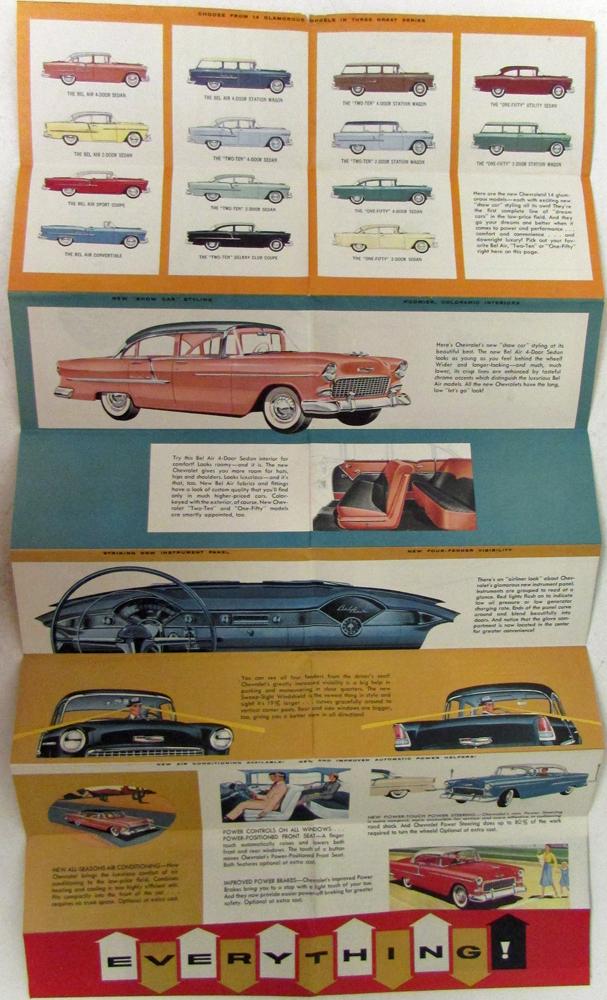 1955 Chevrolet Everything New Sales Brochure Folder Original