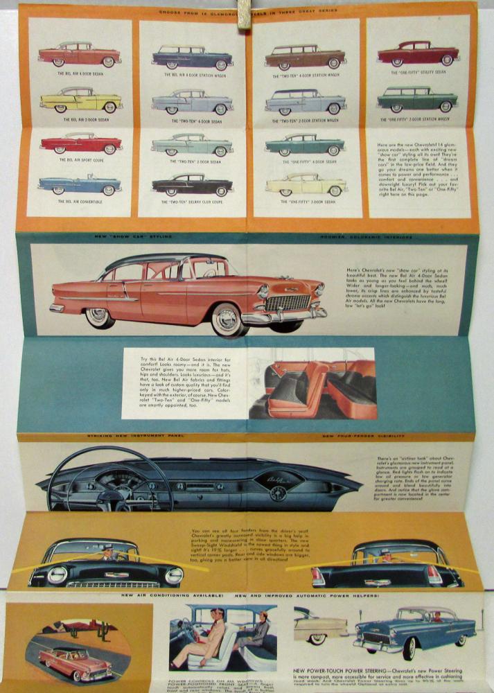 1955 Chevrolet Everything New Sales Brochure Folder Original