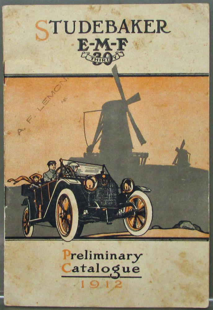 1912 Studebaker EMF 30 Preliminary Catalogue Vintage Brass Era Sales ...