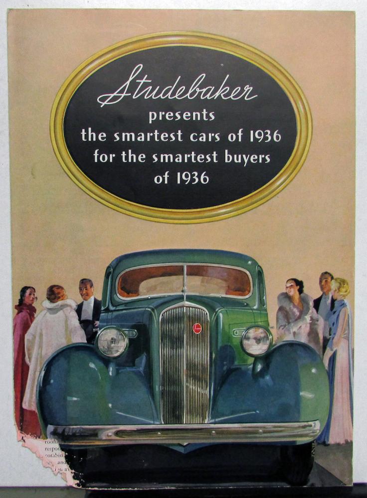 1936 Studebaker Dictator President St Regis Color Sales Brochure Folder ...