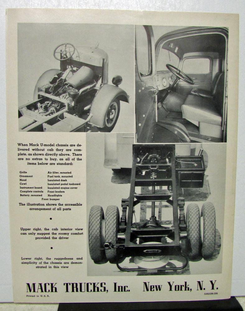 1938 Mack Truck U Series COE Sales Brochure EEU EFU EGU EHU EMU EQU