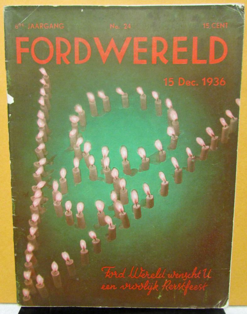 1936 Ford Wereld World Dutch Text Foreign Mkt Mag Dec No 24 Car Truck ...