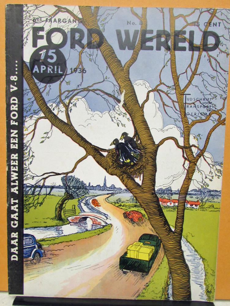 1936 Ford Wereld World Dutch Text Foreign Mkt Mag April No 8 Car Truck ...