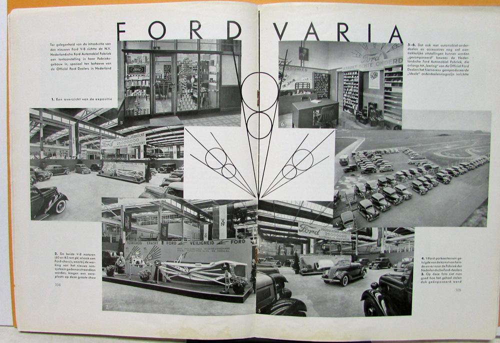 1937 Ford Wereld World Dutch Text Foreign Mkt Mag No 3 Car Truck Woody Boat