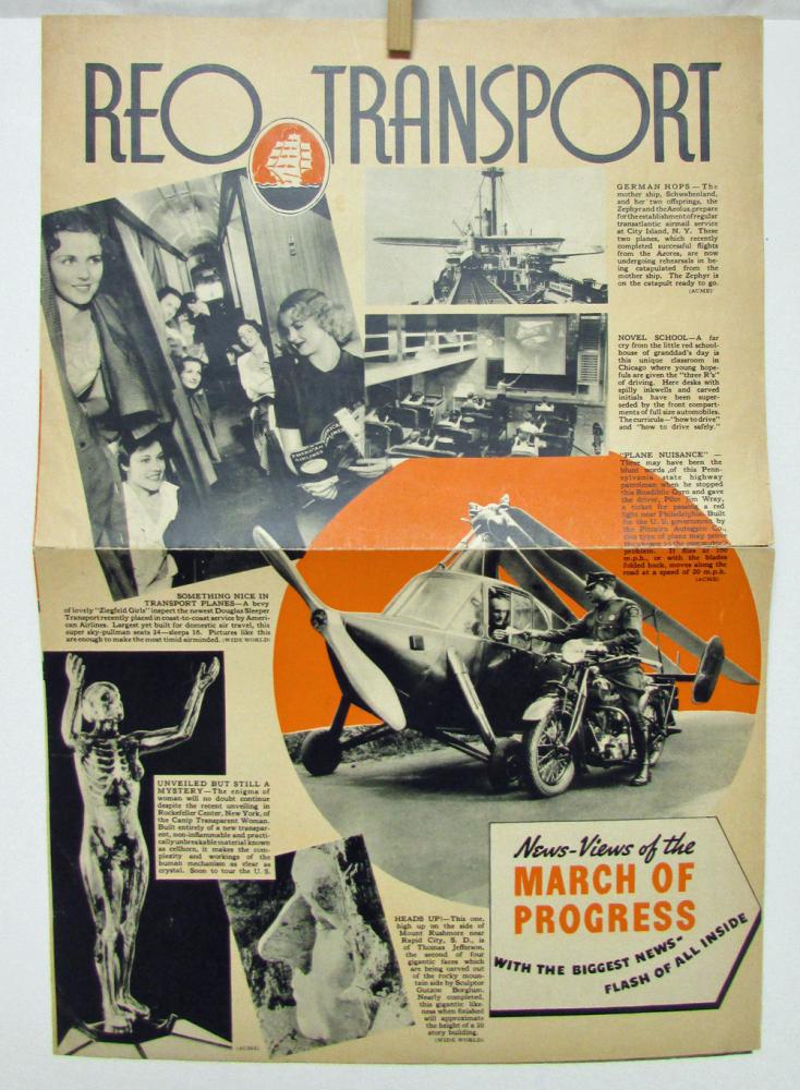1935 REO Truck Transport Newspaper Sales Folder Brochure Original