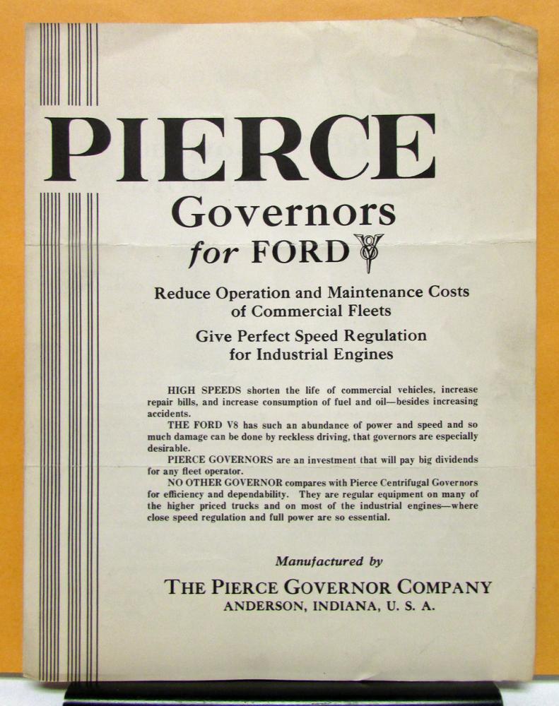 1933 Ford Truck Pierce Governors Sales Brochure