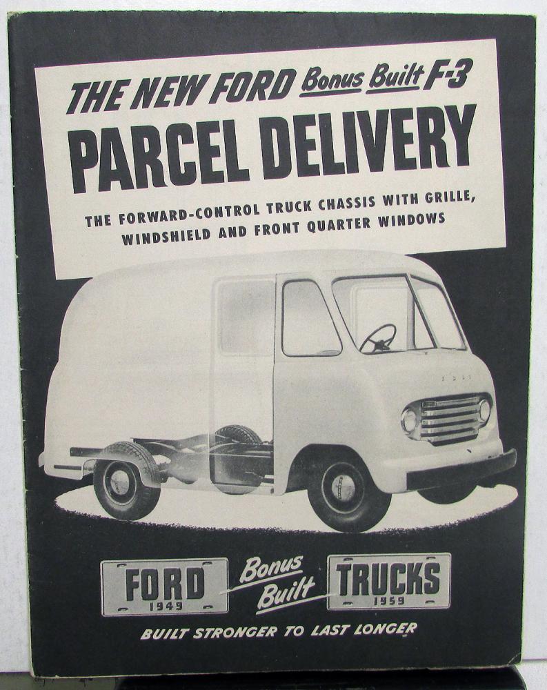 1949 Ford Truck Model F 3 Parcel Delivery Sales Folder Original Large ...