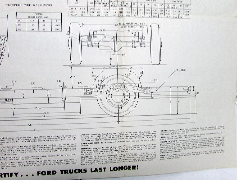 1949 Ford Truck Model F 3 Parcel Delivery Sales Folder Original Large ...