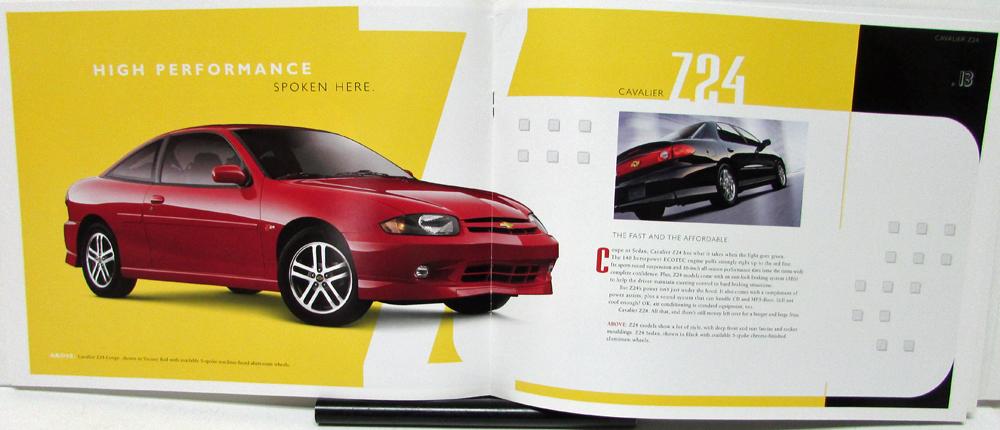 2004 Chevrolet Cavalier Canadian Sales Brochure Z24 VLX VL