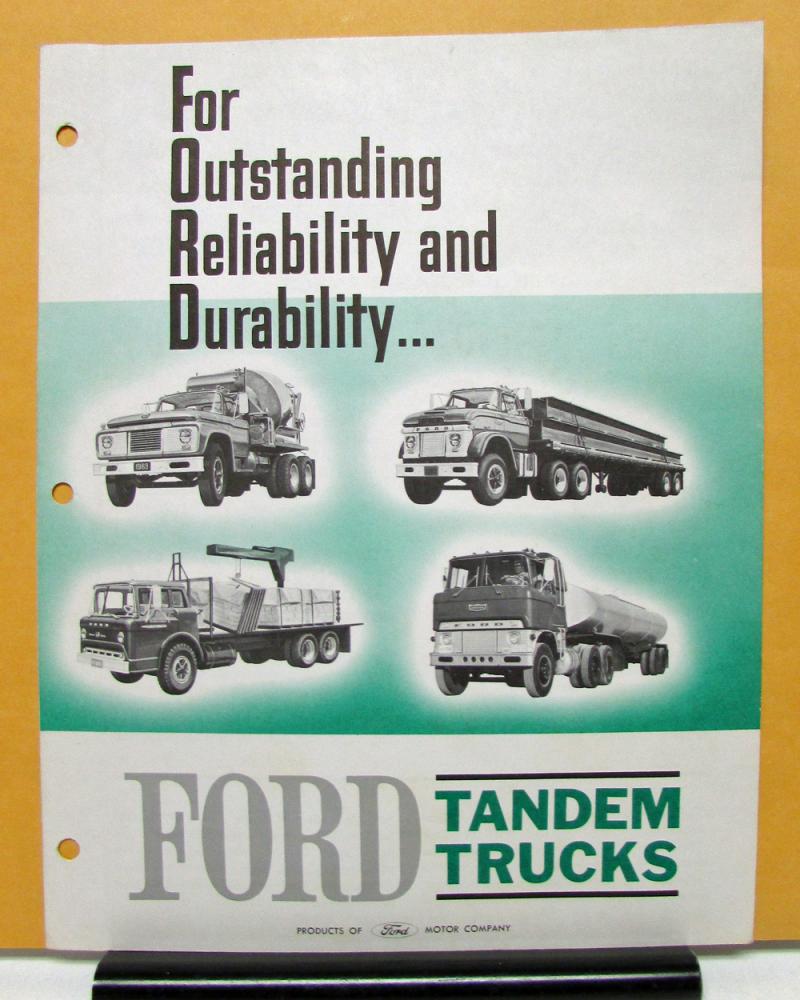 1963 Ford Trucks Models T NT CT HT 700 750 800 850 950 Tandem Sales Folder
