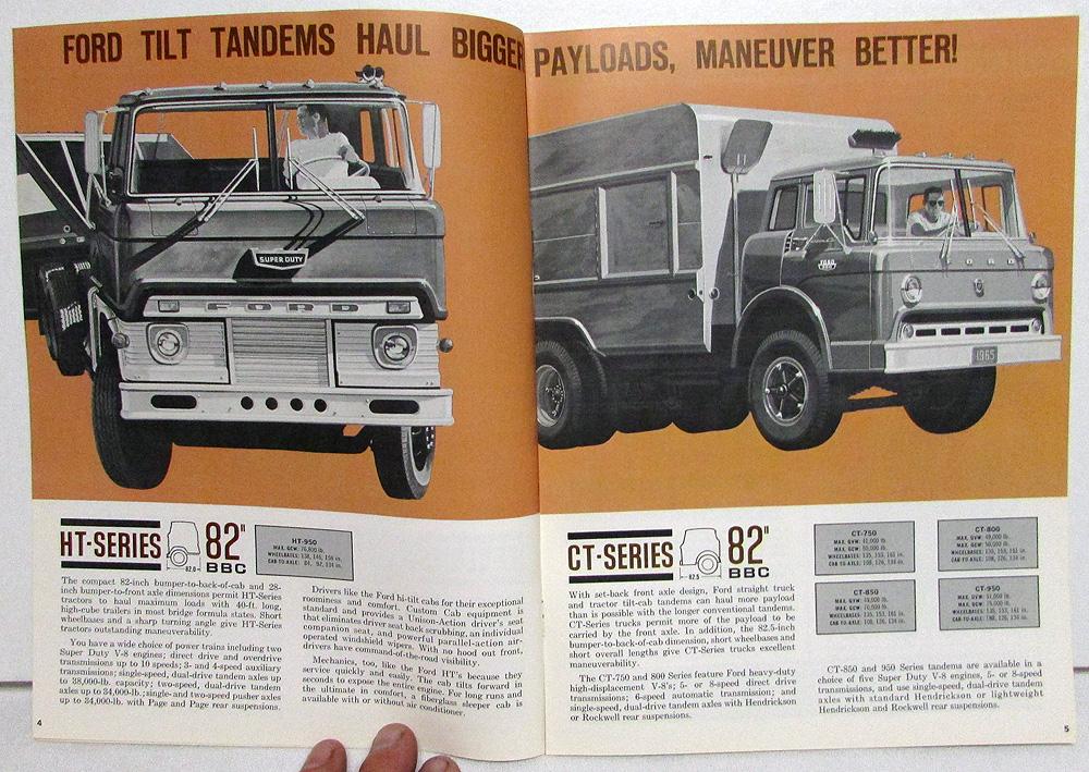 1965 Ford Gas Tandem Axle Trucks T CT NT HT 700 750 800 850 950 Sales ...