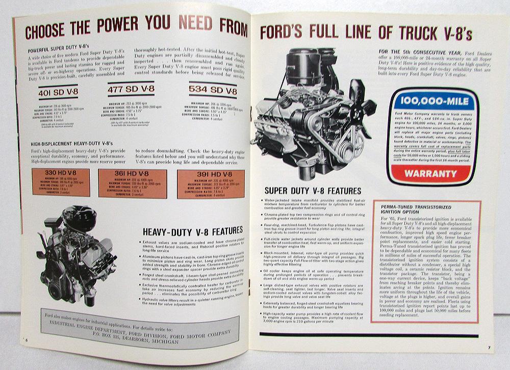1965 Ford Gas Tandem Axle Trucks T CT NT HT 700 750 800 850 950 Sales ...