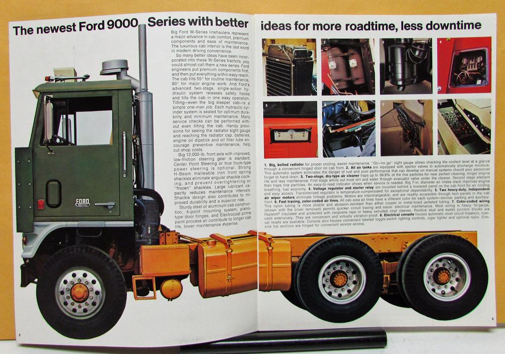 1971 Ford Truck Model W WT 9000 Diesel Linehauler Brochure & Specifications