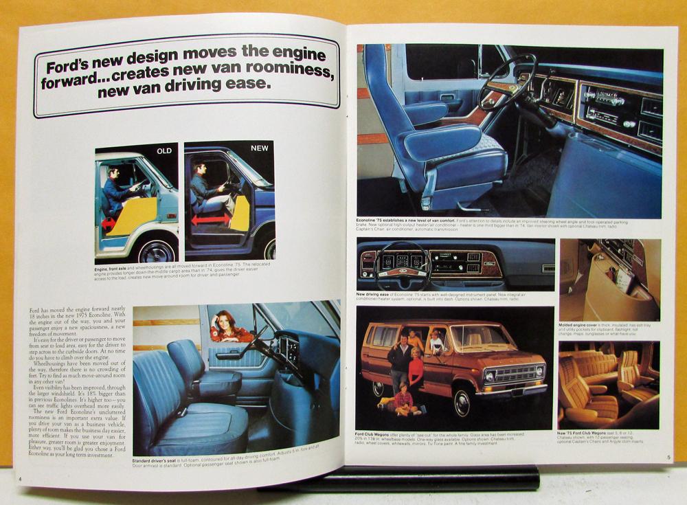 1975 Ford Econoline Club Wagon Van Truck Sales Brochure MAILER Original