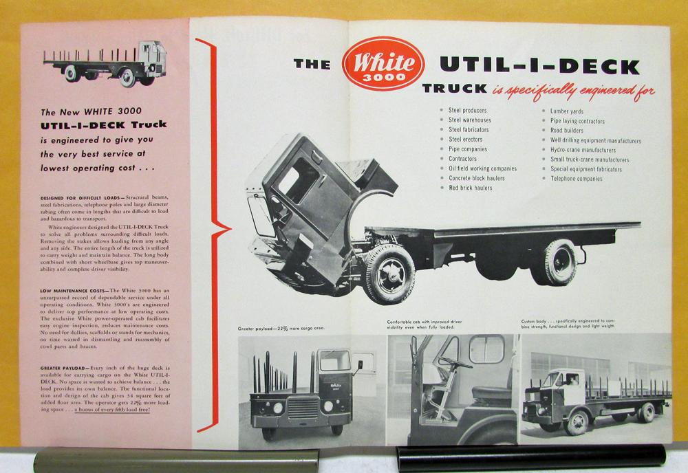 1958 White Truck Model 3000 Util I Deck Sales Brochure