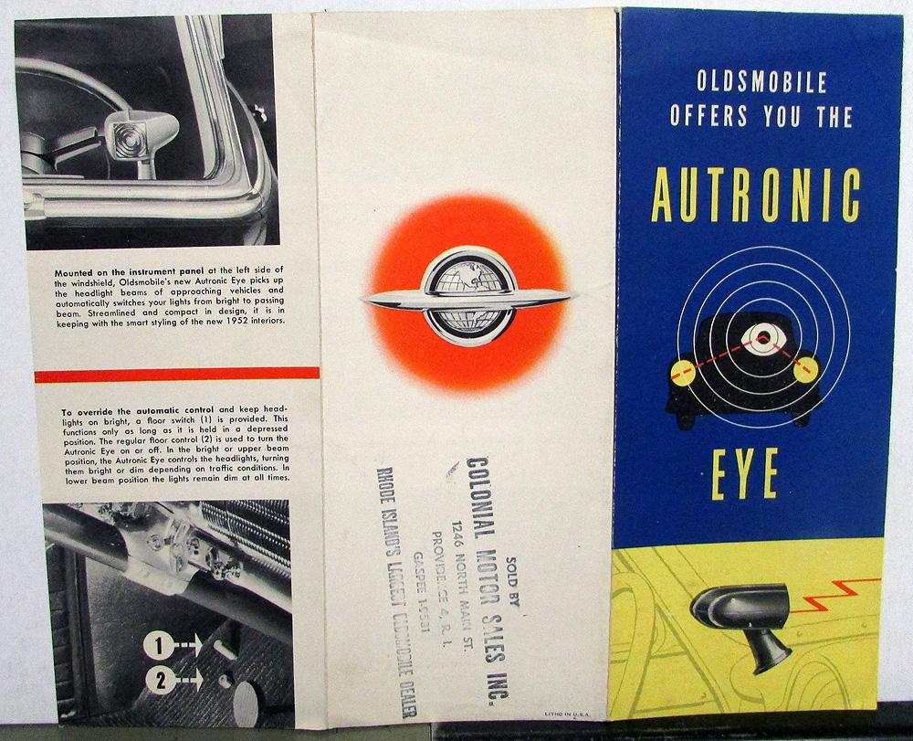 1952 Oldsmobile Autronic Eye Automatic Headlight Control Sales Folder ...