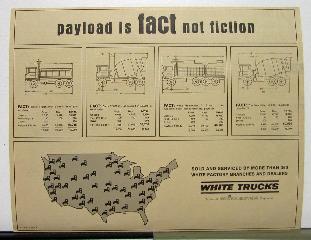 1968 1969 White Freightliner Truck Model Half Cabs Sales Folder