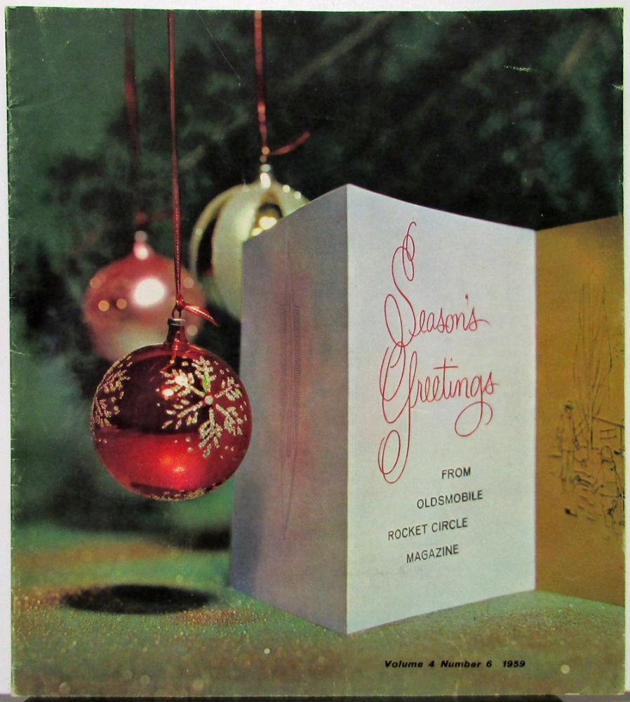 1959 Oldsmobile Rocket Circle Magazine Seasons Greetings Issue With ...