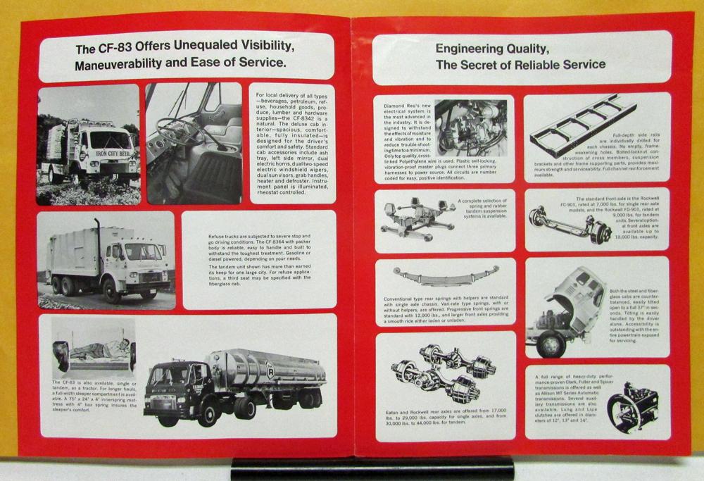 1971 Diamond REO Truck Model CF-83 Tilt Cab Forward Sales Brochure
