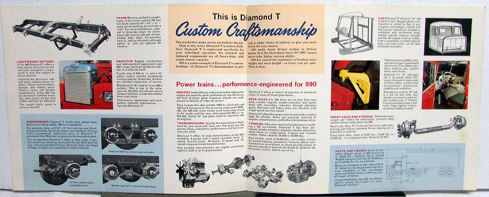 1964 Diamond T Truck Model 990 Compact Conventional Diesel Sales Brochure