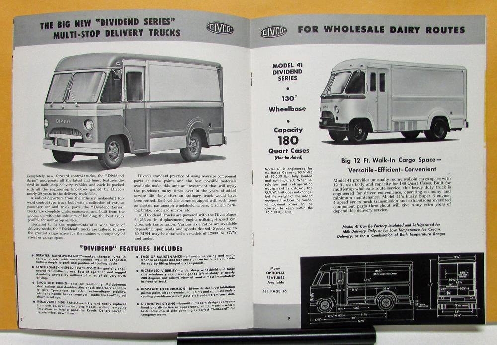 1959 DIVCO Truck Model 11 13 15 114 134 154 214 334 374 41 51 Sales ...