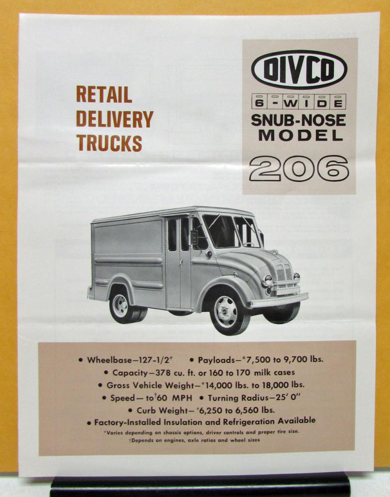 1967 DIVCO Truck Model 206 Sales Brochure & Specifications
