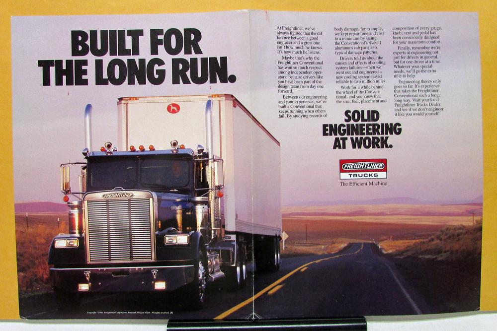 1986 Freightliner Truck Built For The Long Run Sales Brochure