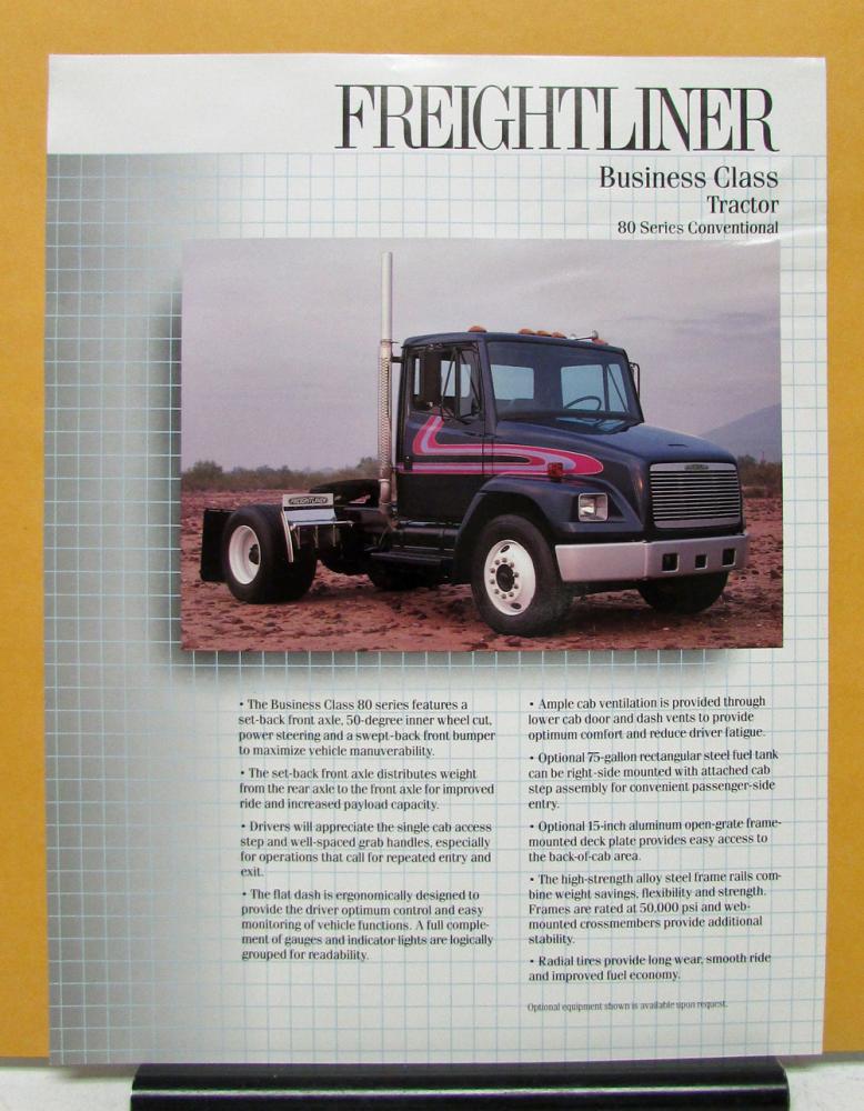 1991 Freightliner Truck Series 80 Business Class Tractor Specification ...