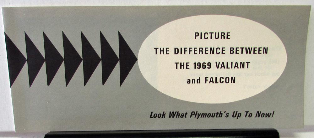 1969 Plymouth Dealer Brochure Valiant to Falcon Comparison Features