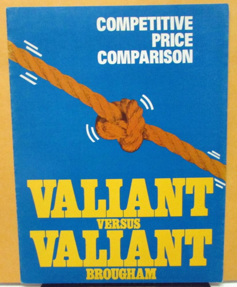 1974 Plymouth Dealer Sales Brochure Folder Valiant vs Valiant Brougham ...