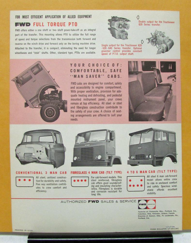 1960 FWD Truck Model Tractioneer Total Traction Sales Brochure