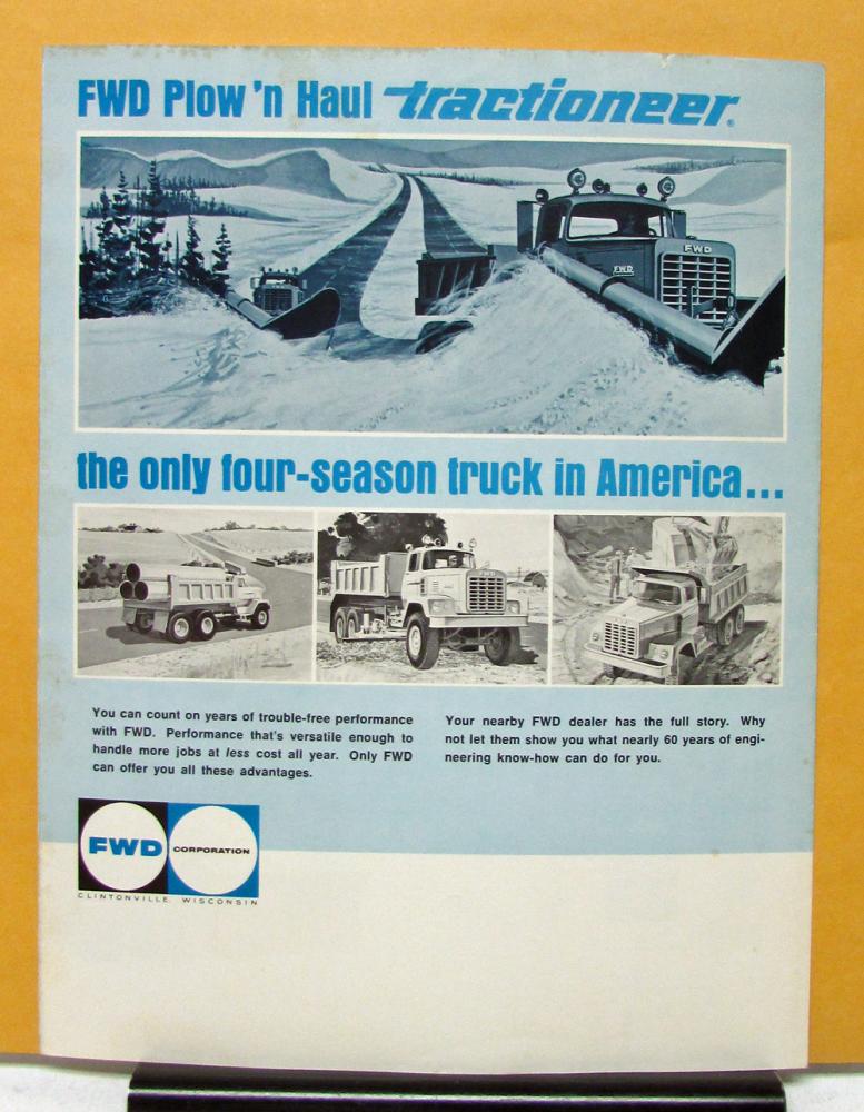 1960 1961 1962 1963 1964 1965 FWD Truck Tractioneer Sales Mailer