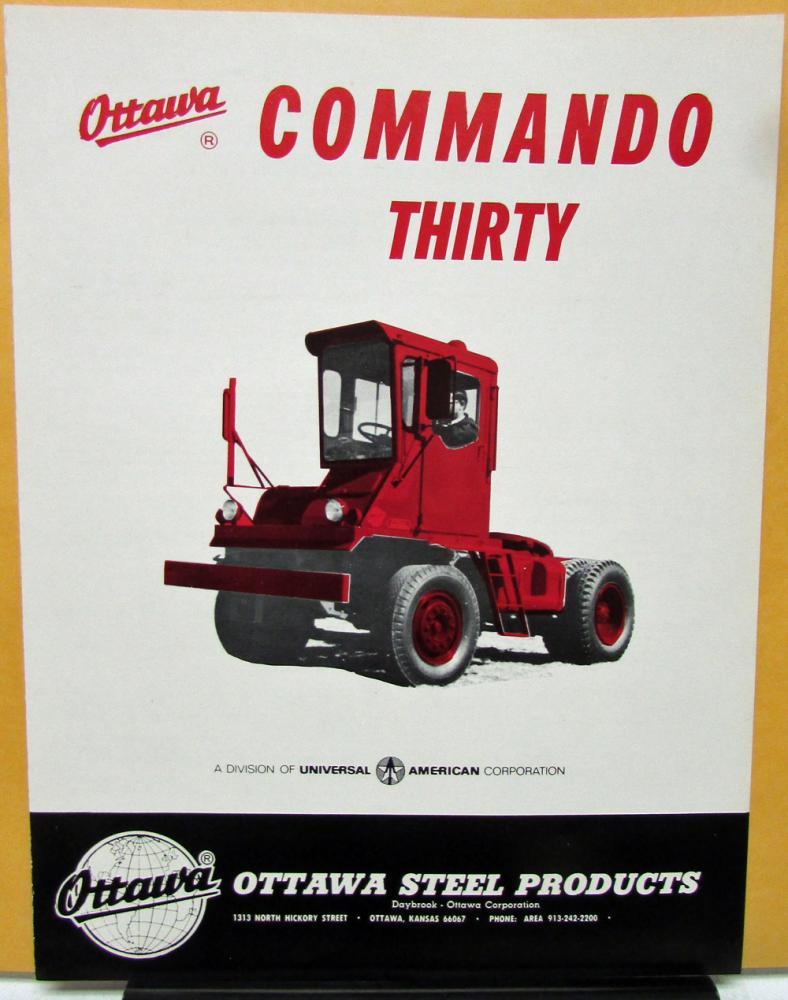 1968 Ottawa Truck Model Commando Thirty CA8 77 Specifications & Price Sheet