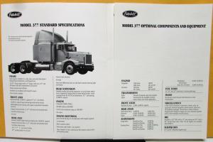 1987 Peterbilt Model 377 Standard Specifications