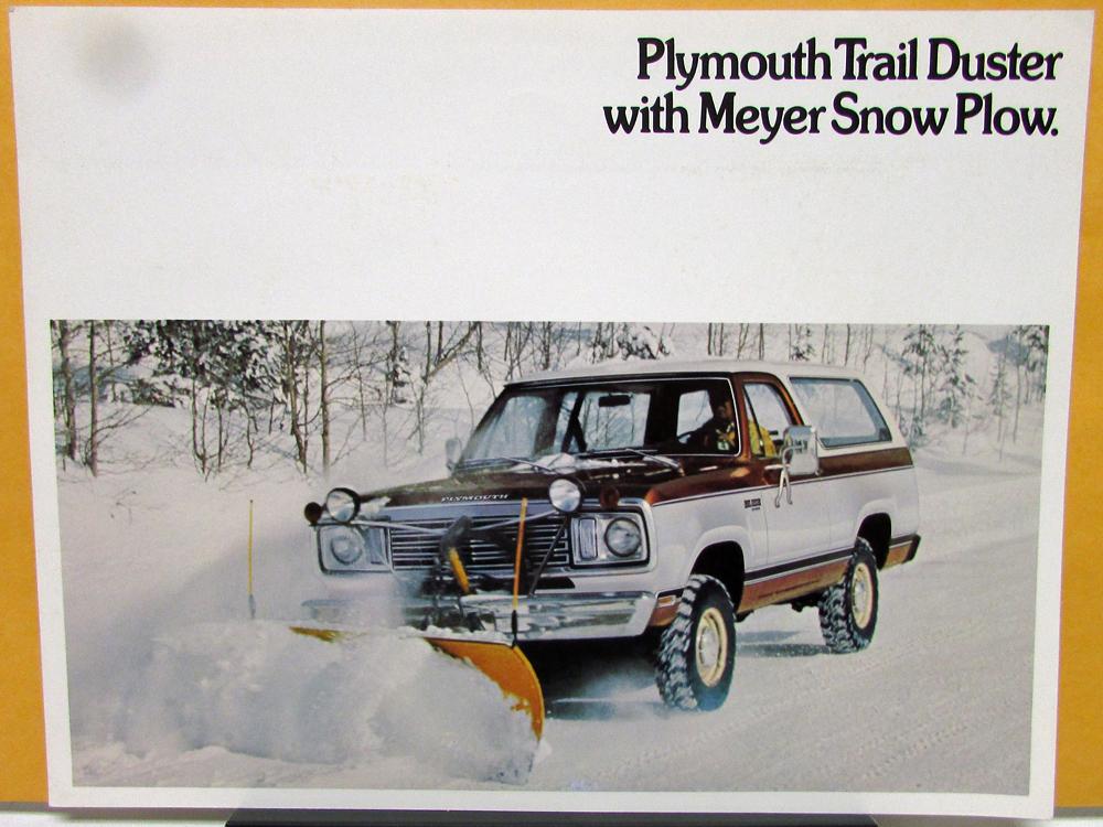 1981 Plymouth Trail Duster With Meyer Snow Plow Data Sheet