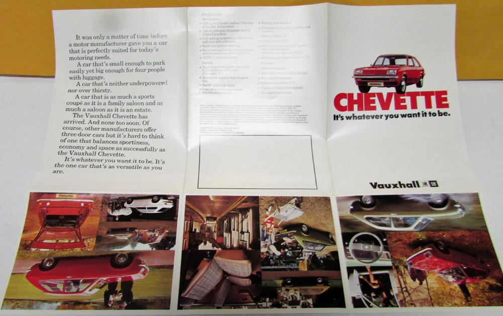 1975 Vauxhall Chevette Saloon Estate Foreign Dealer Sales Brochure ...