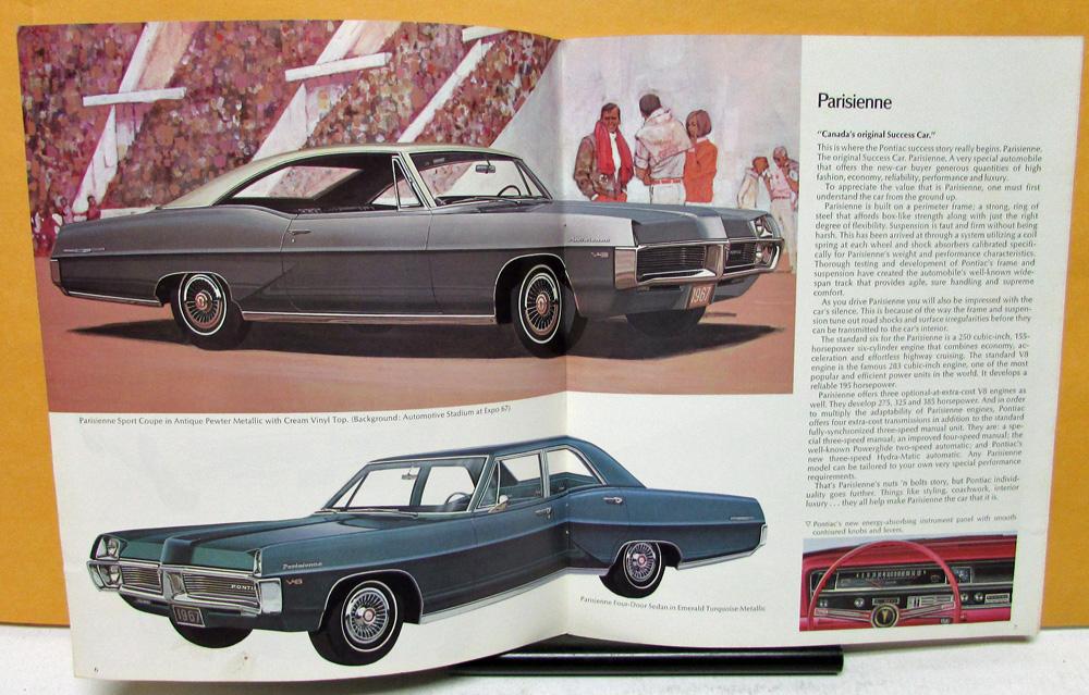 1967 Pontiac Canadian Dealer Sales Brochure Parisienne Laurentian ...