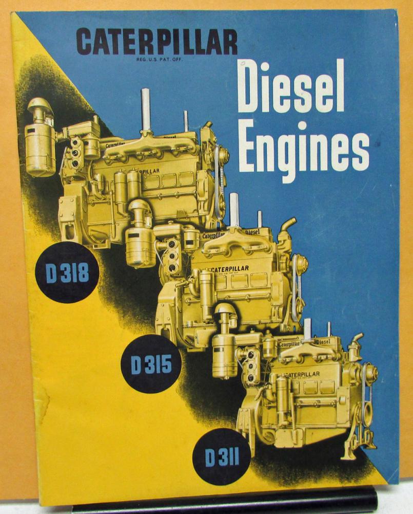 Vintage Caterpillar Dealer Diesel Engines Sales Brochure D 318 315 311 Rare