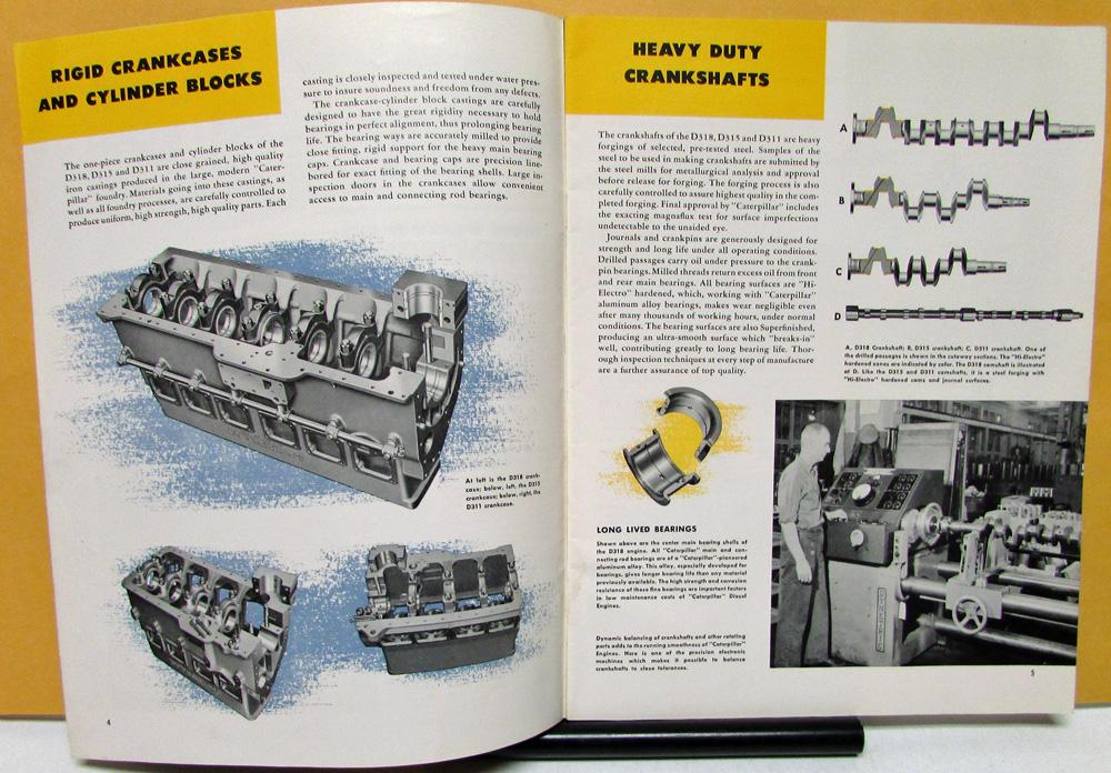 Vintage Caterpillar Dealer Diesel Engines Sales Brochure D 318 315 311 Rare
