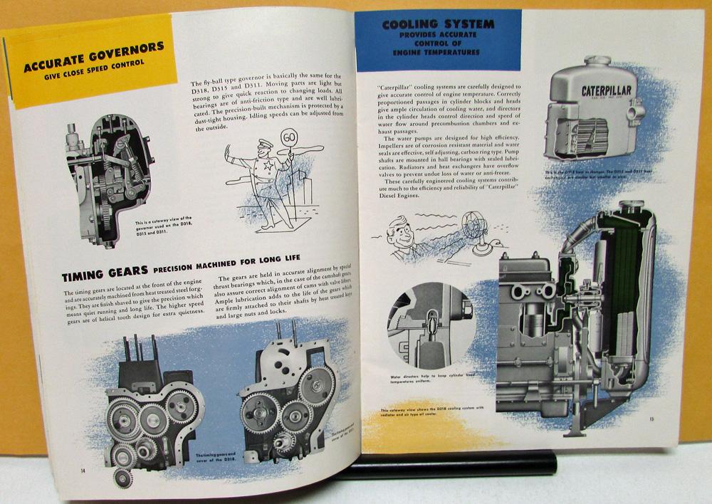 Vintage Caterpillar Dealer Diesel Engines Sales Brochure D 318 315 311 Rare