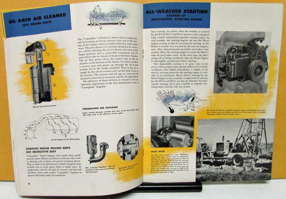 Vintage Caterpillar Dealer Diesel Engines Sales Brochure D 318 315 311 Rare