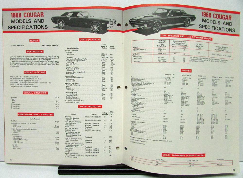 1967 September Ford Shop Tips Vol 6 No 1 1968 Announcement Issue Specs