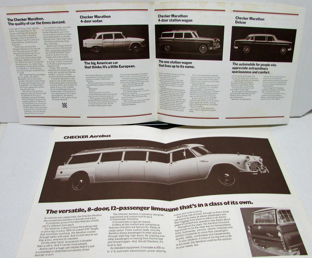 1972 1973 Checker Dealer Sales Portfolio Aerobus Limo Convoy Marathon ...