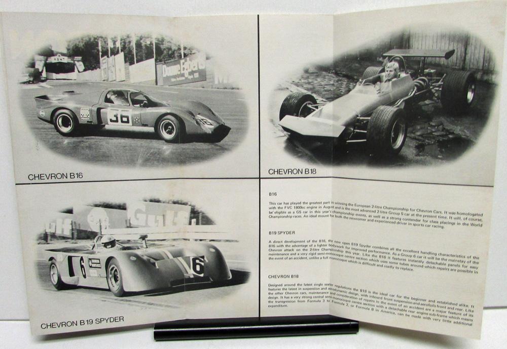 Vintage Chevron Racing Cars Brochure B 16 B 18 B 19 Spyder Rare
