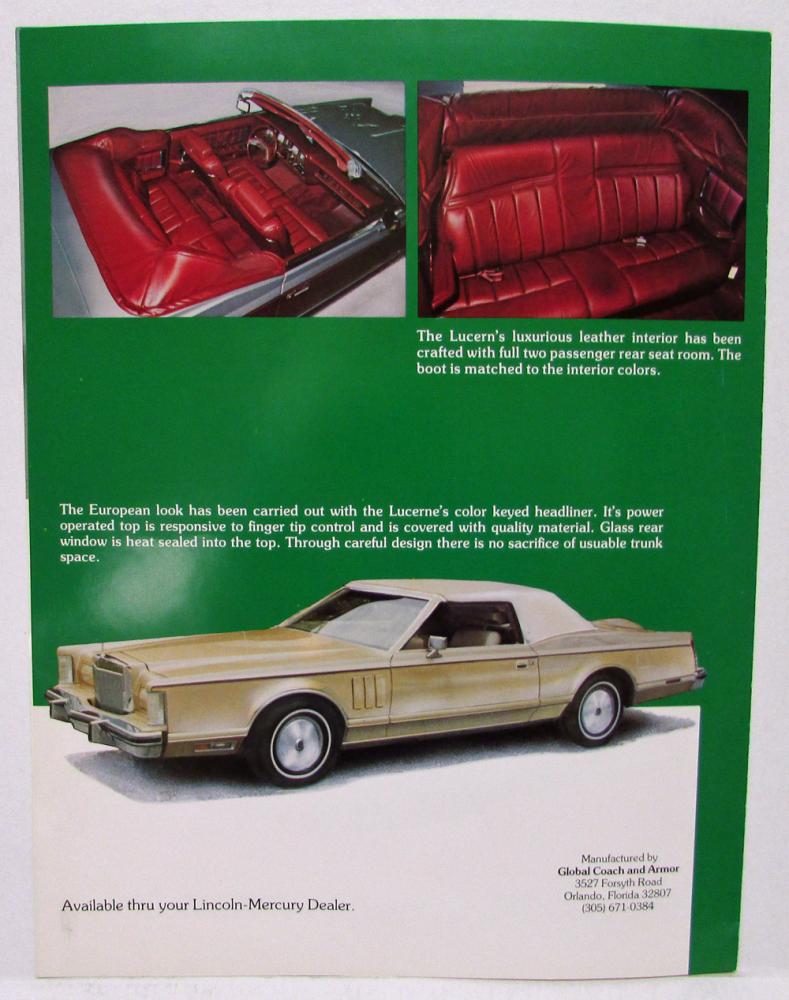 1978 1979 Lincoln Lucerne Custom Convertibles on a Mark V Chassis