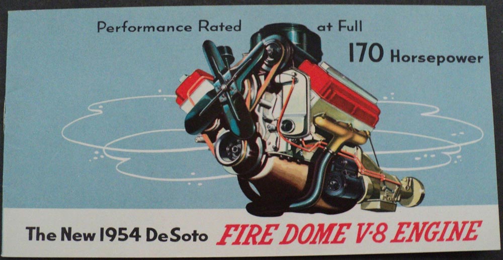 1954 DeSoto Fire Dome V8 Engine Pocket Size Dealer Sales Brochure Original