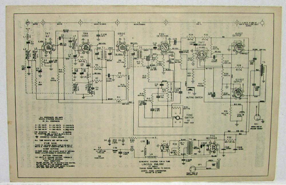1949 Lincoln DeLuxe Radio Receiver Installation & Operating ...