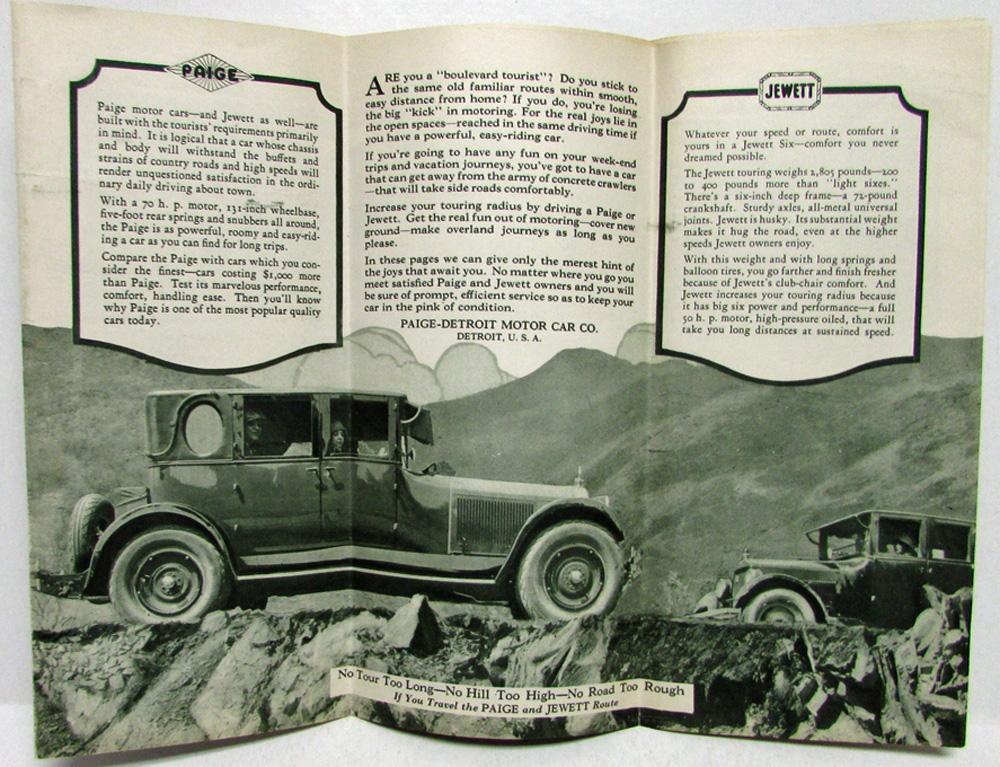1925-1927 Paige & Jewett Lines Tourist Guide